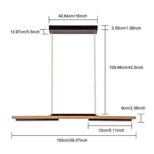 Ivy Bronx Chevee 3 - Light Kitchen Island Modern Linear LED Pendant & Reviews | Wayfair